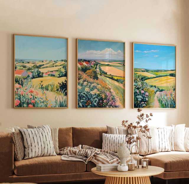 Set Of 3 Iowa Posters, Usa Wall Art Prints, Travel Poster Set, Rural ...