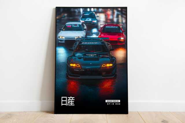 Nissan Gt-R R33 Poster - Jdm Street Racing Rain Scene Print A3 A2 A1 A0 Wall Decor by Etsy ...