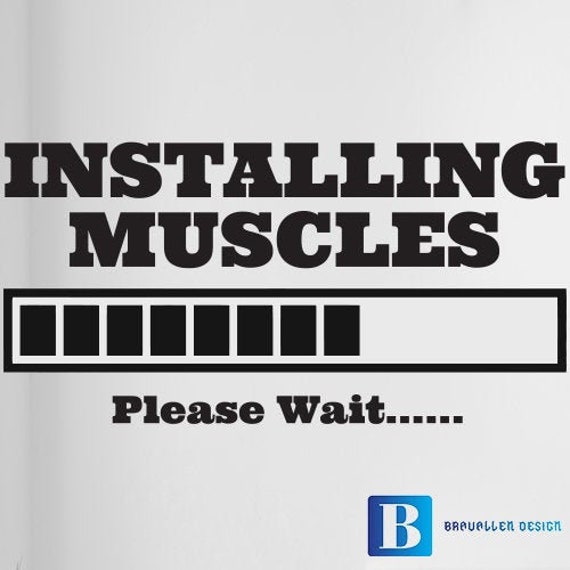 Installing Muscles Gym Wall Art Matt Vinyl Decal Sticker by Etsy | ufurnish.com