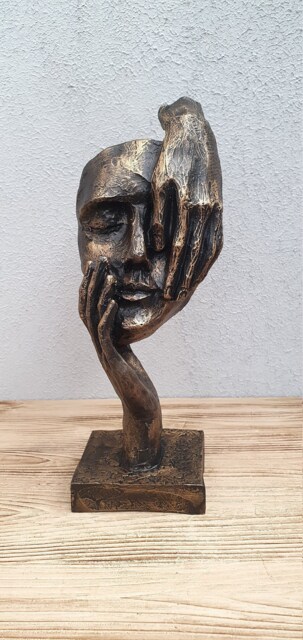 Single Face Mask, Sculpture Statue, 9.45 Inches, Homedecor, Blue ...