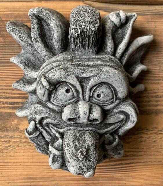 stone Garden Small Gremlin Gargoyle Tongue Out Face Wall Plaque ...