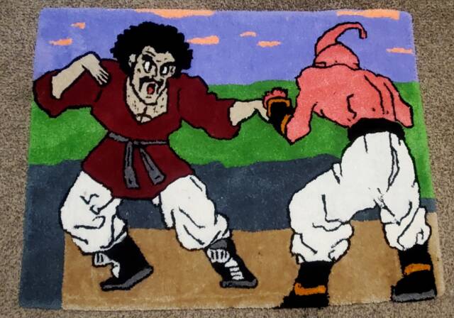 Mr.satan Majin Buu Custom Rug Hercule Dbz Amime Tufted Art by Etsy ...