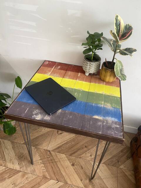 For??t Gay Pride Lgbt Flag Shabby Chic Painted Driftwood Washed ...