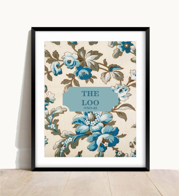 Personalized Bathroom Print Vintage Floral Loo Poster by Etsy ...