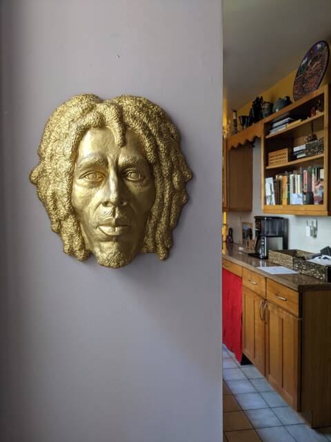 Celebrity Wall Art Bob Marley Sculpture, Reggae, African Mask, Reggae ...