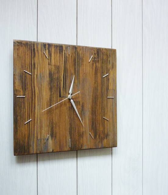 Large Wooden Wall Clock.oversize Square Cloc??.modern Clock.home Gift ...