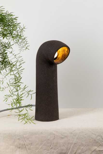 Handmade Ceramic Desk Lamp, Minimalist Light, Black Clay Contemporary ...