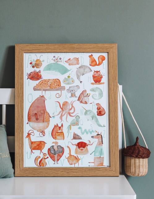 Animal Abc A3 Format 297x420 Mm - Children's Watercolor Educational ...