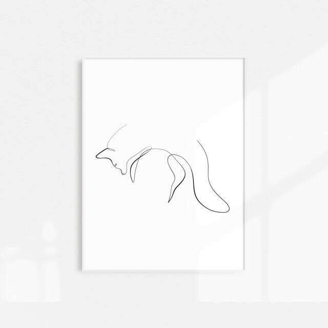 Fox Line Drawing, Single Drawing Art, Picasso Animal by Etsy | ufurnish.com