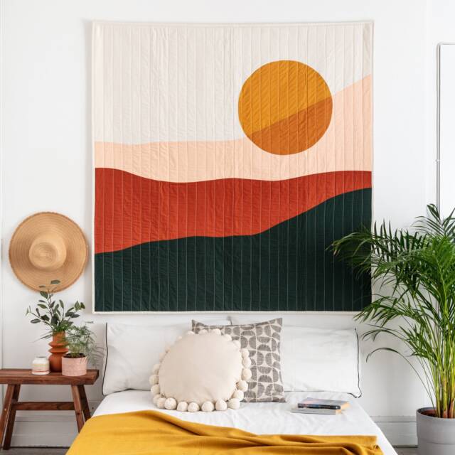 Abstract Mountain Handmade Quilted Landscape Tapestry by Etsy ...