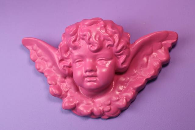 Large - Hot Pink Cherub Angel Wall Hanging Kitsch Rococo Baroque Ornate ...