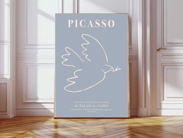 Picasso Peace Dove Art Print, Poster, Wall Decor, Art, Blue Art Prints ...
