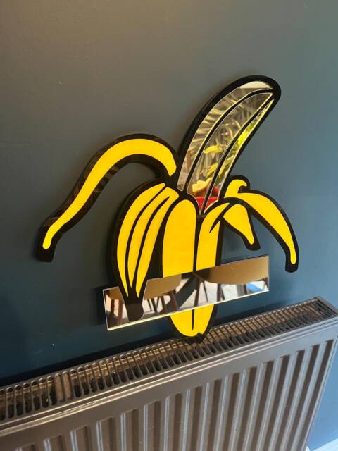 Duct Tape Banana Mirror Wall Art, Banana Pop Art, Conceptual Art Sign ...