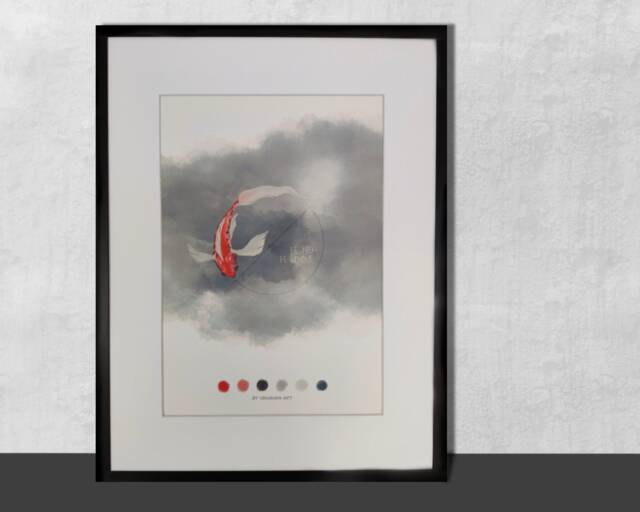 Japanese Koi Fish Art Print - Watercolour/Living Room/ Nursery Limited Edition Hand Signed Of ...