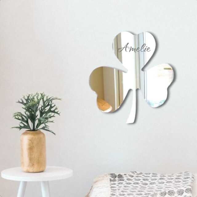 Clover Leaf Acrylic Mirror Wall Art - Personalized Engraving by Etsy ...