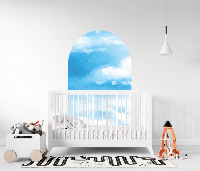 Clouds Arch Decal , Headboard Wall Peel & Stick Removable Sticker ...