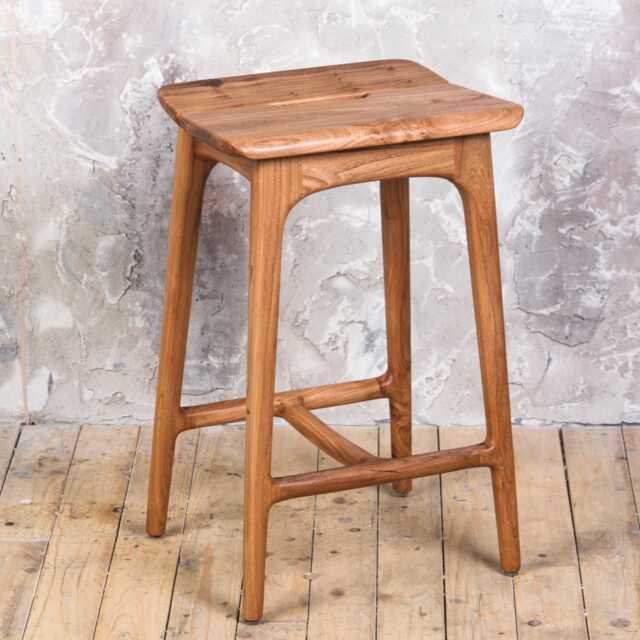 Half Bar Stool, Handmade Furniture, Wooden Chair, Mcm, Mid-Century ...