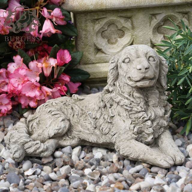 Golden Retriever Dog Stone Statue - Limestone Animal Outdoor Garden ...