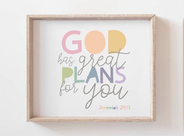 God Has Great Plans For You, Christian Nursery Prints, Wall Art, Bible ...