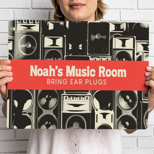 Personalised Music Room Sign Drum Kit & Guitar Wall Decor by Etsy ...