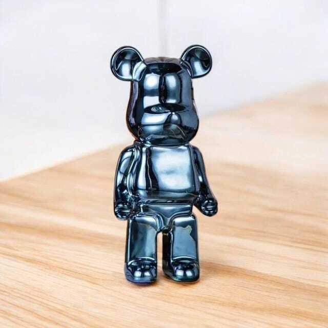 Cute Bear Brick Action Figurine For Shelf Decor, Unique Resin Ornament ...