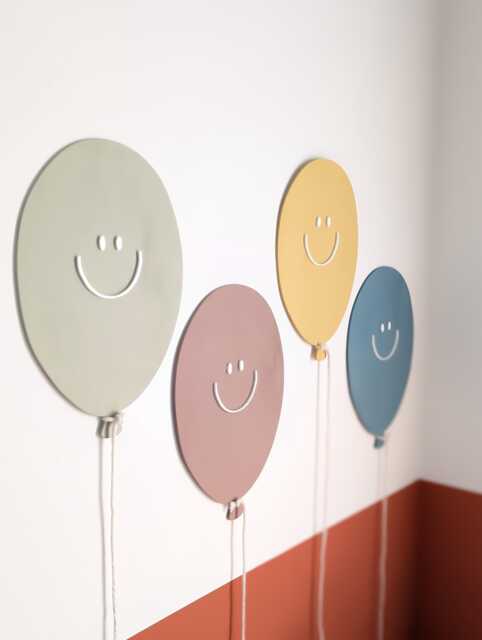 Smiley Face Painted Balloon - Children's Room Decor Nursery Kids Wall ...