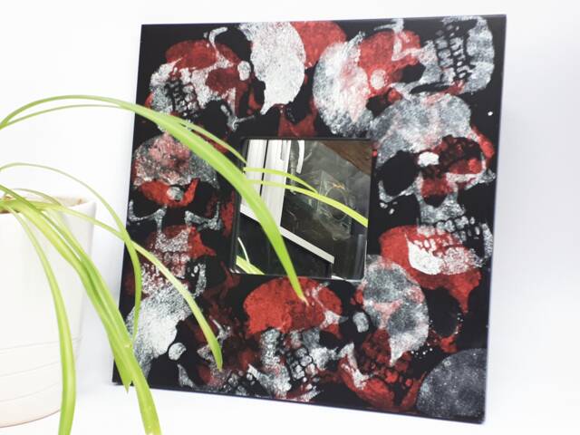 Gothic Skull Mirror Stone Effect, Stencilled Skulls by Etsy | ufurnish.com