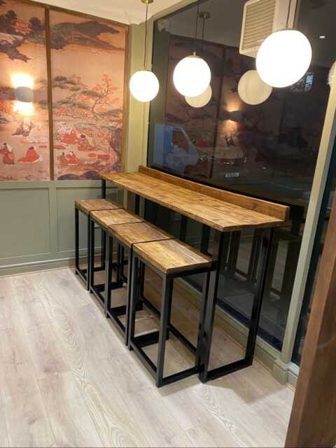 Handmade Wooden Breakfast Bar, Rustic Kitchen Island, Industrial ...