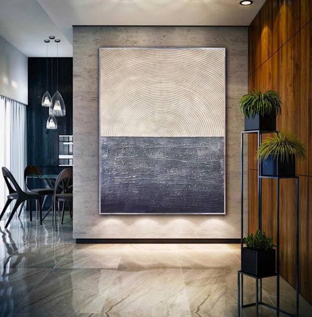 Original Painting On Canvas Blue Abstract Painting Dark Textured Wall Art Navy Decor A645 by ...