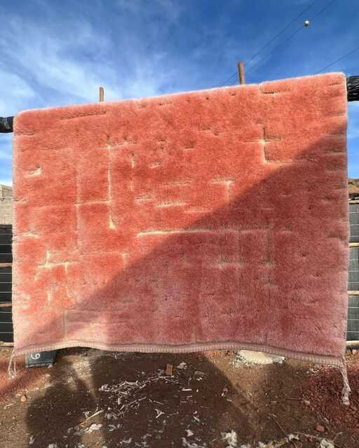 Pink Hand-Tufted Rug, Moroccan Soft Wool Rug, Berber Large Area Rug by ...