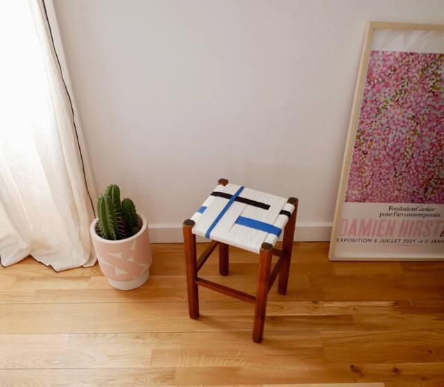 Woven Stool - Old Vintage Artisanal Weaving by Etsy | ufurnish.com