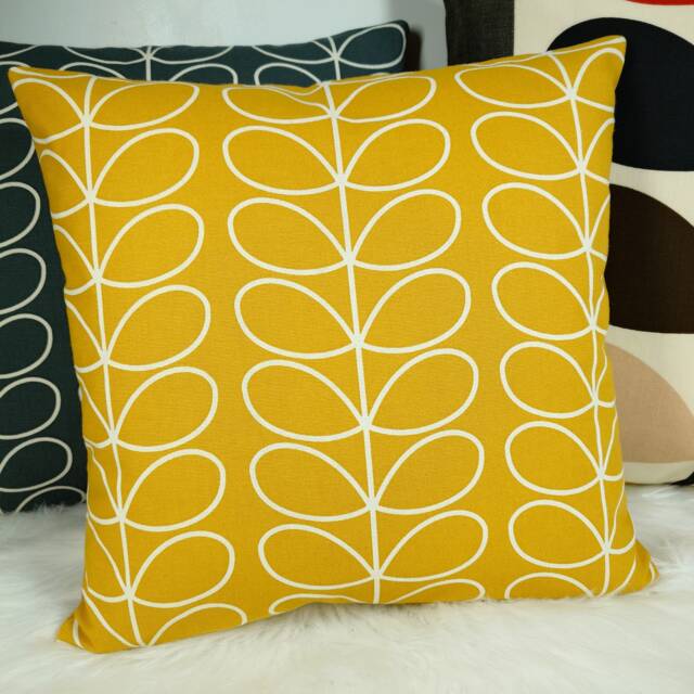 Retro Style Linear Multi Stem in Dandelion Mustard Scandinavian Fabric ...