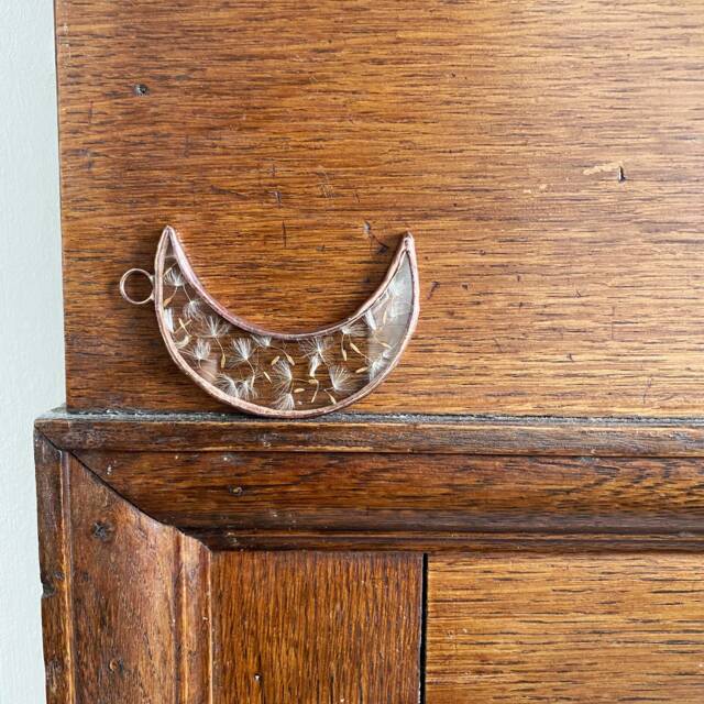 Glass Pressed Fern Frame - Crescent Moon Dandelion Wall Hanging by Etsy ...