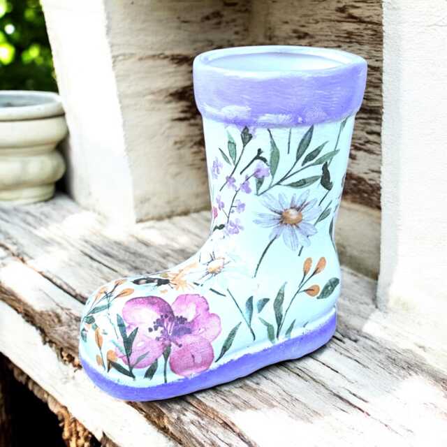 Floral Planters, Wellie Vintage Decor, Welly Wellington Boot Planter ...