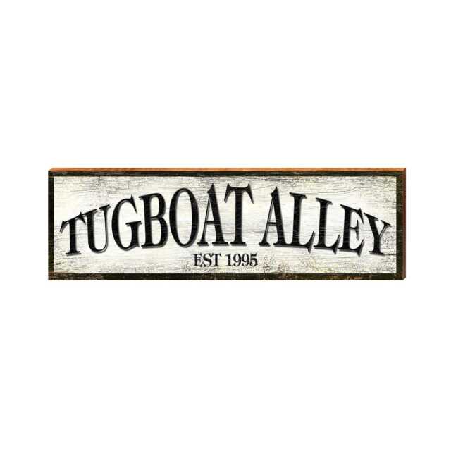 Tugboat Alley Est 1995 Sign - Wall Art Print On Real Wood by Etsy ...