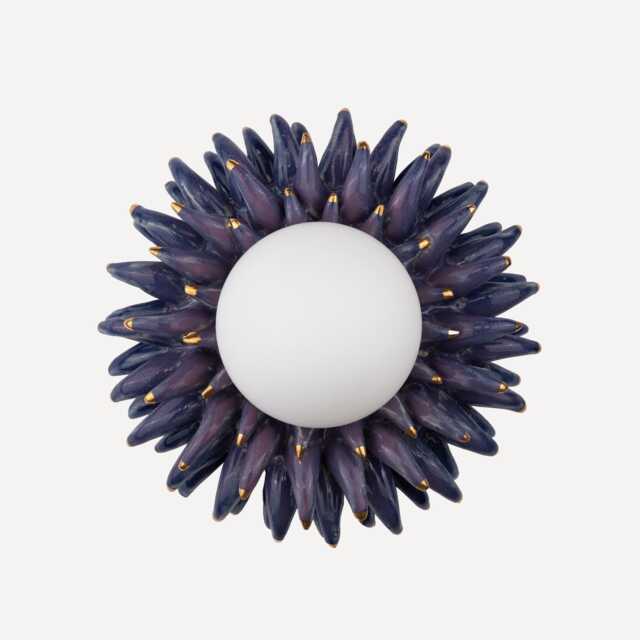 Handmade Ceramic Wall Sconce Mystique Spiky Light With 24K Gold Tips by ...