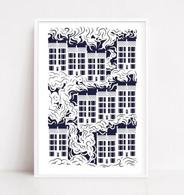 Paper Cut Handmade Glasgow Tenements Artwork A3 Size, Unframed Made in ...