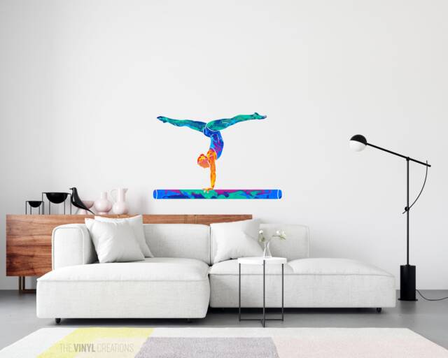 Gymnastic Watercolour Wall Sticker - Gymnastics Stickers Gift- Acrobat ...