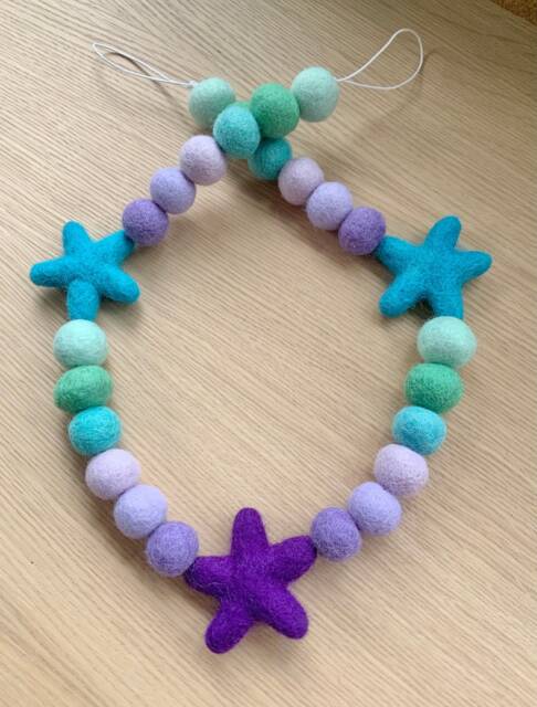 Merino Wool Felt Ball Tie Back Little Mermaid Star Decor by Etsy ...