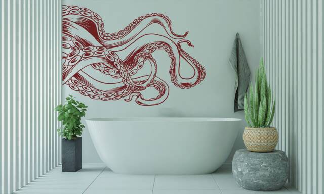 Octopus Wall Decal Vinyl Sticker - Tentacles Decals Underwater Animal ...