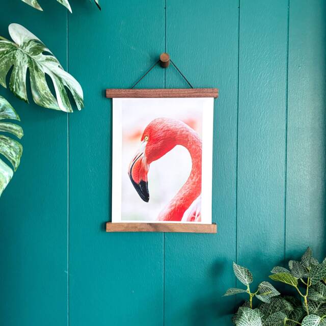 Walnut Poster Hanger, Magnetic Wood Poster Hanger, Wooden Wall Hanging ...