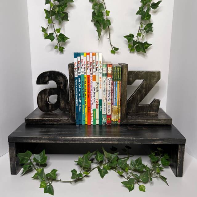 A To Z Bookends - Book Organization Kids Room Organizer Bookshelf Decor ...