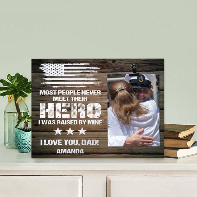 Military Dad Picture Frame Veteran Hero Father's Day Gift For Army ...