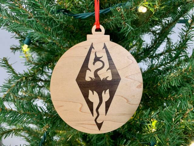 Skyrim Logo Christmas Tree Ornament - Maple ~ The Elder Scrolls ...