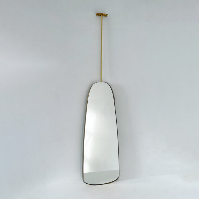 Organic Teardrop Shape Ceiling Suspended Art Deco Mirror With Brushed ...