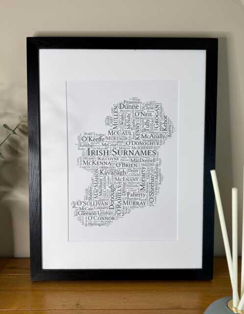 Irish Poster Surnames Map Of Ireland Themed Word Art Print By With Love ...