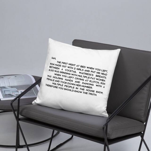 Jersey Shore The Note Pillow, Letter Inspired Sammi Sweetheart Basic Pillow by Etsy | ufurnish.com