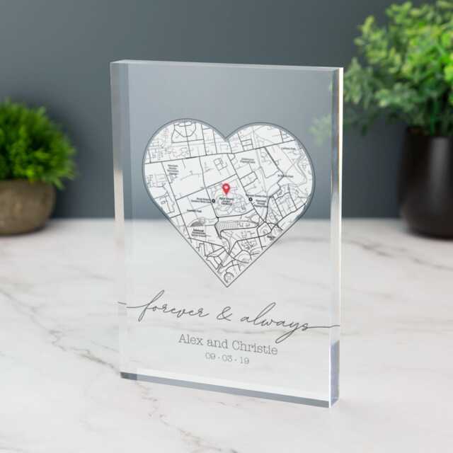 Where We First Met Personalised Heart Map Print Of City Custom Acrylic ...