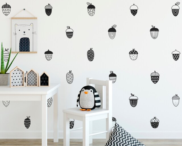 Acorn Wall Decals - Woodland Nursery Decor, Kids Room Art, Forest Decor ...