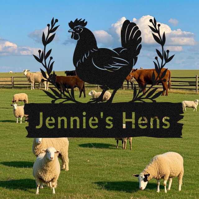 Personalised Chicken Coop Sign, Custom Metal Farm House Decor, Wall Art ...